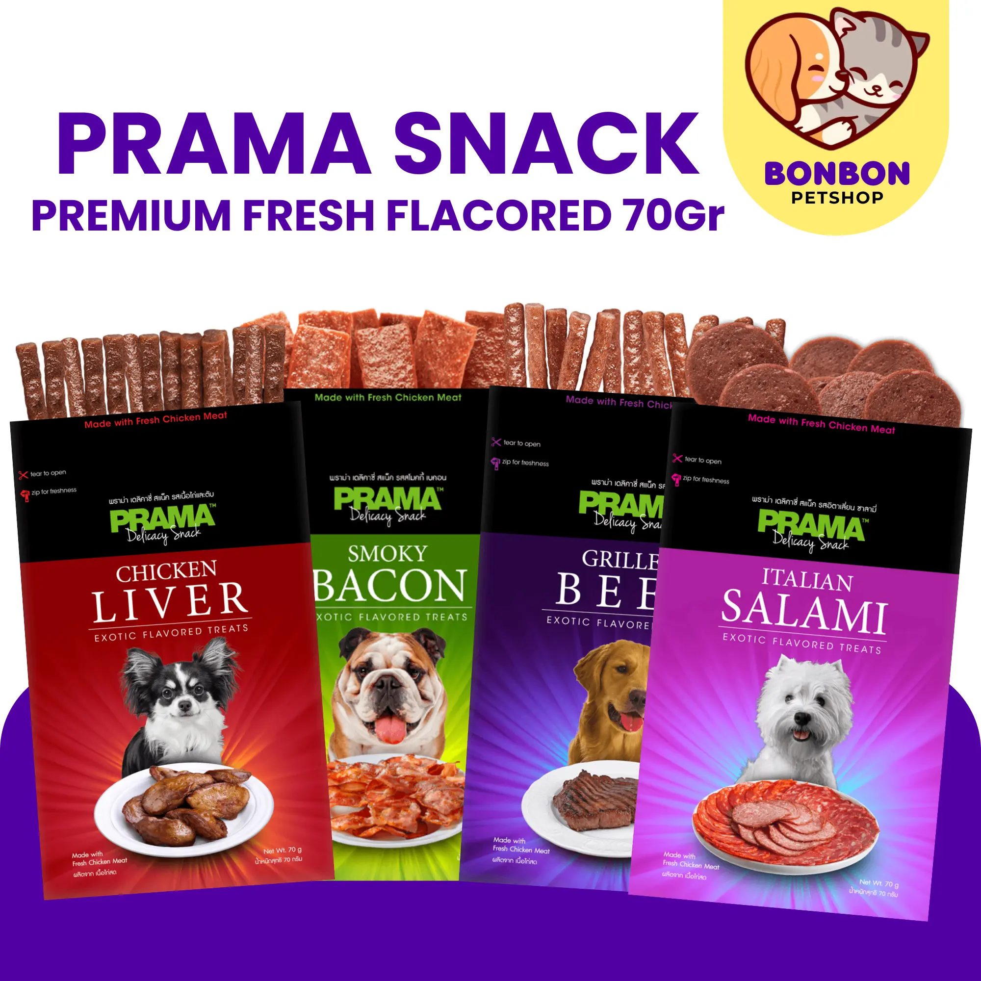 Prama Dog Treat 70gr Cemilan Snack Anjing Puppy Dewasa Makanan Anjing ...
