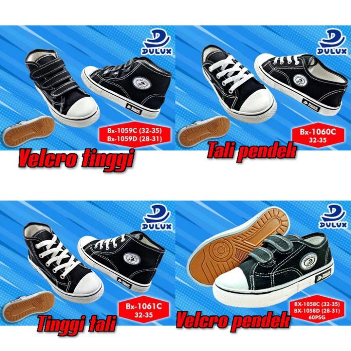 Jual DULUX - SEPATU SEKOLAH ANAK HITAM PUTIH CEWEK COWOK / SEPATU ...