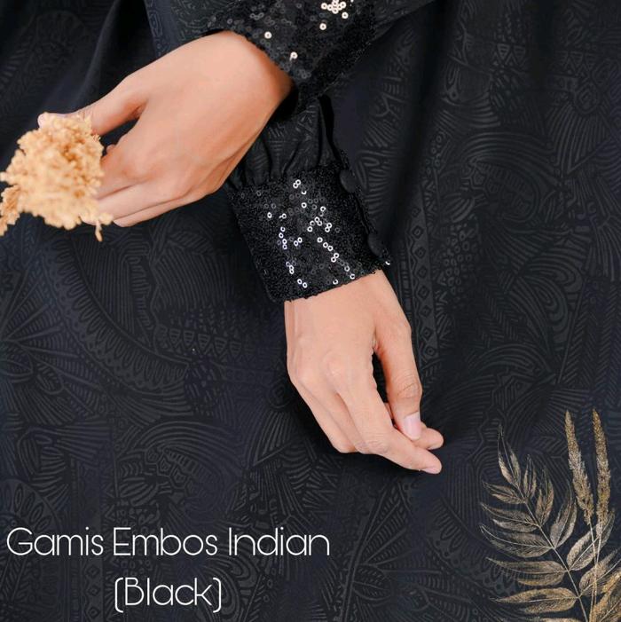 Jual (Hermosa)Gamis Embos Indian Hermosa Warna Hitam-Pakaian wanita ...