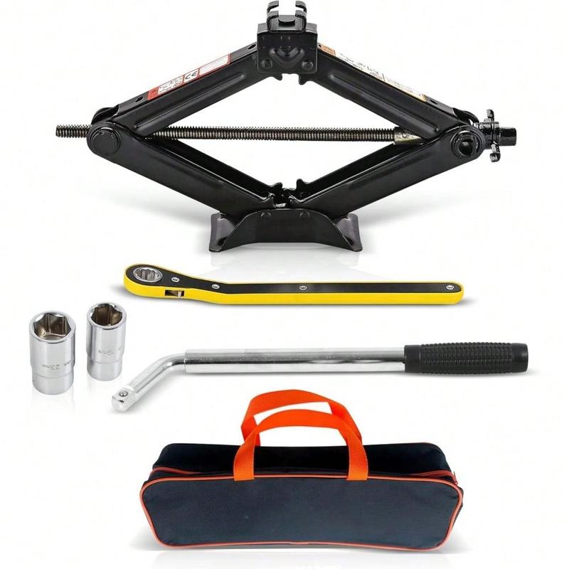 Scissor Jack For Car 1.5 Ton (3,300 Lbs) - Tire Jack Tool Ki - TikTok Shop