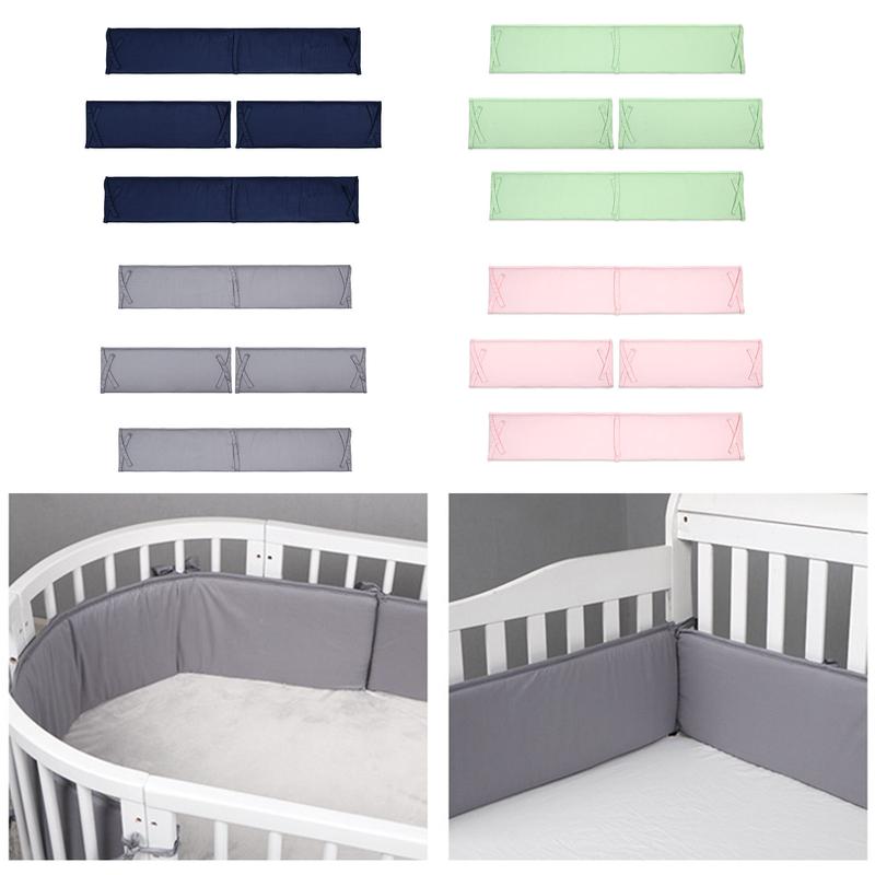 4 Pieces Baby Cot Bumper Baby Head Protector Baby Bed Protection ...