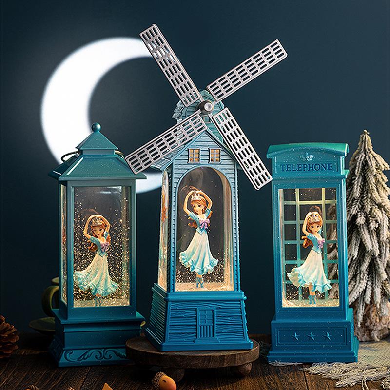 Beautiful Princess Windmill Telephone Booth Rotating Crystal - TikTok ...