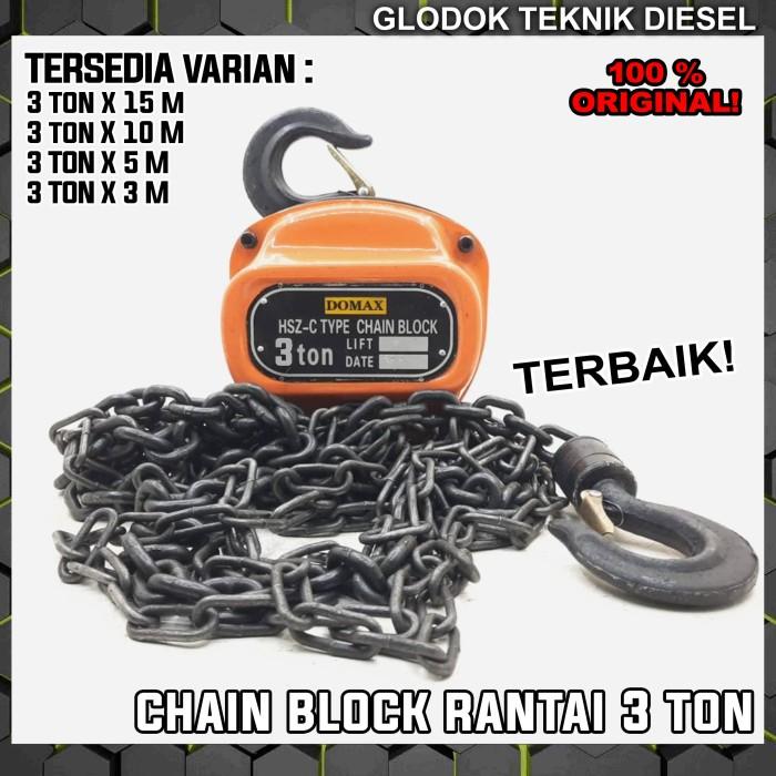 Jual Chain Block Takel Katrol Lifting Barang 3 Ton x 15 10 5 3 Meter M ...