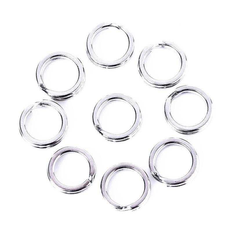100Pcs/bag Stainless Steel Split Rings Strengthen Solid Ring Lure ...