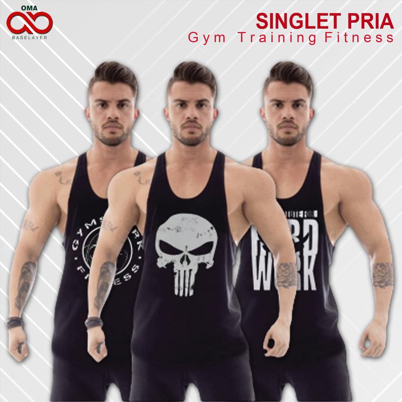 Baju Kaos Singlet Gym Fitness Olahraga Pria Dewasa - Shop | Tokopedia
