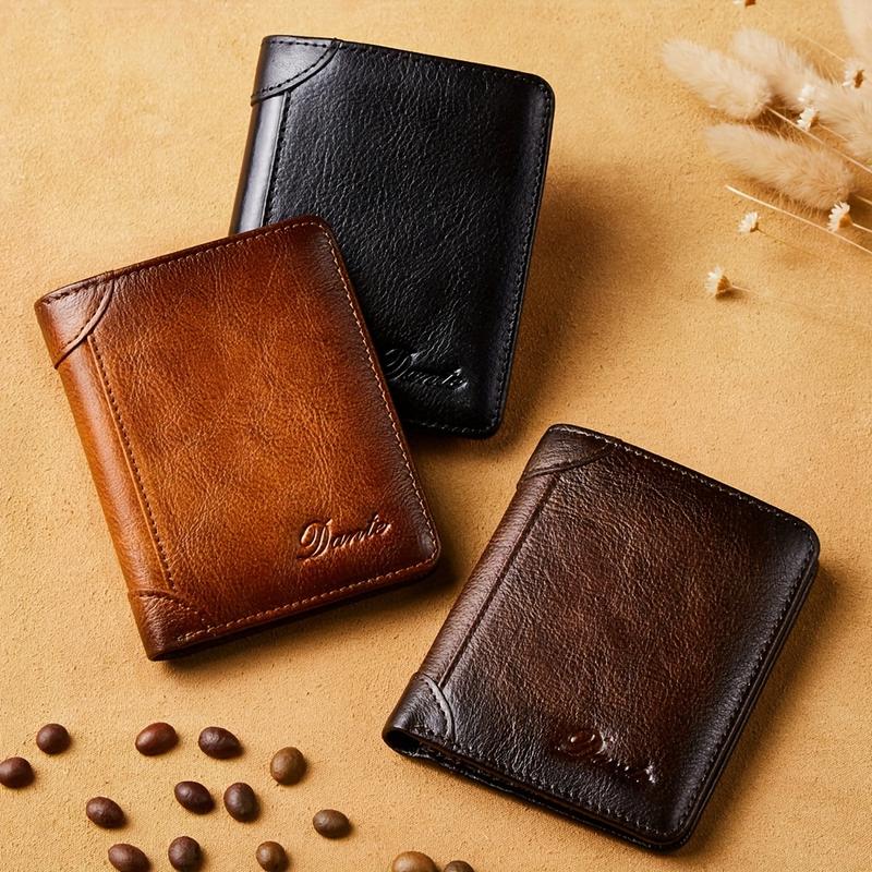 Dompet RFID, Dompet Kulit Lembu Lapisan Atas Lelaki, Gaya Vintaj ...