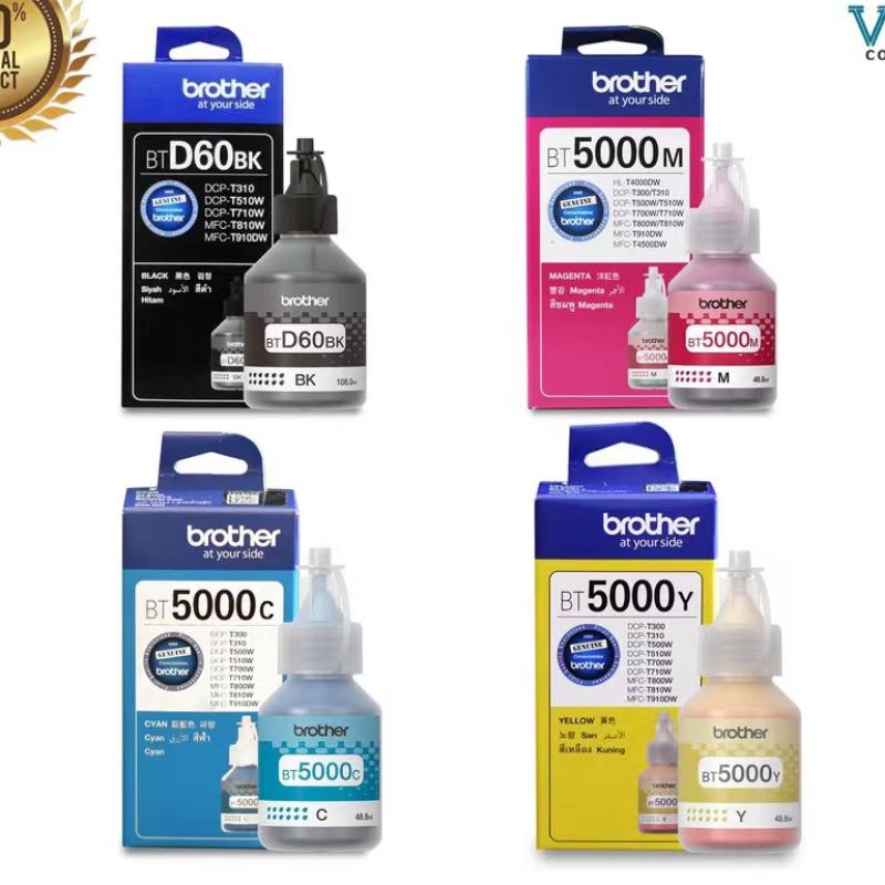 COD หมึก BROTHER แท้ % (พร้อมกล่อง) BT D60,BT6000BK,,BT5000Y,BT5000M ...