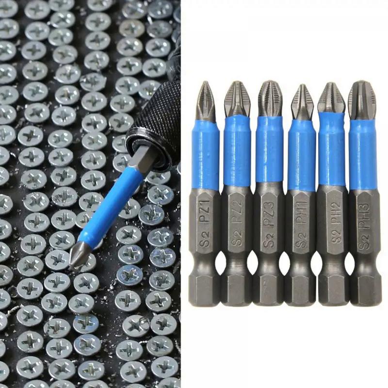 6 pcs/set,electric screwdriver tip,cross screwdriver head (PH1/PH2/PH3 ...