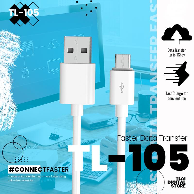 TLAI TL-105 Qualcomm3.0 Fast Charging Data Cable 1 Meter Length ...