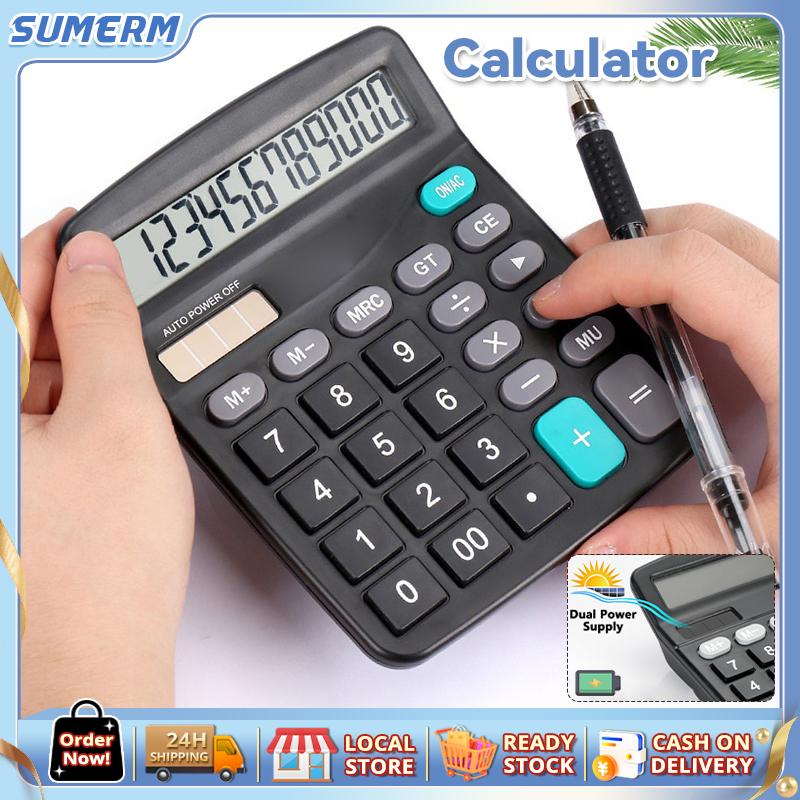 Desk Calculator 12-Digit Solar Battery Office Calculator wit - TikTok ...