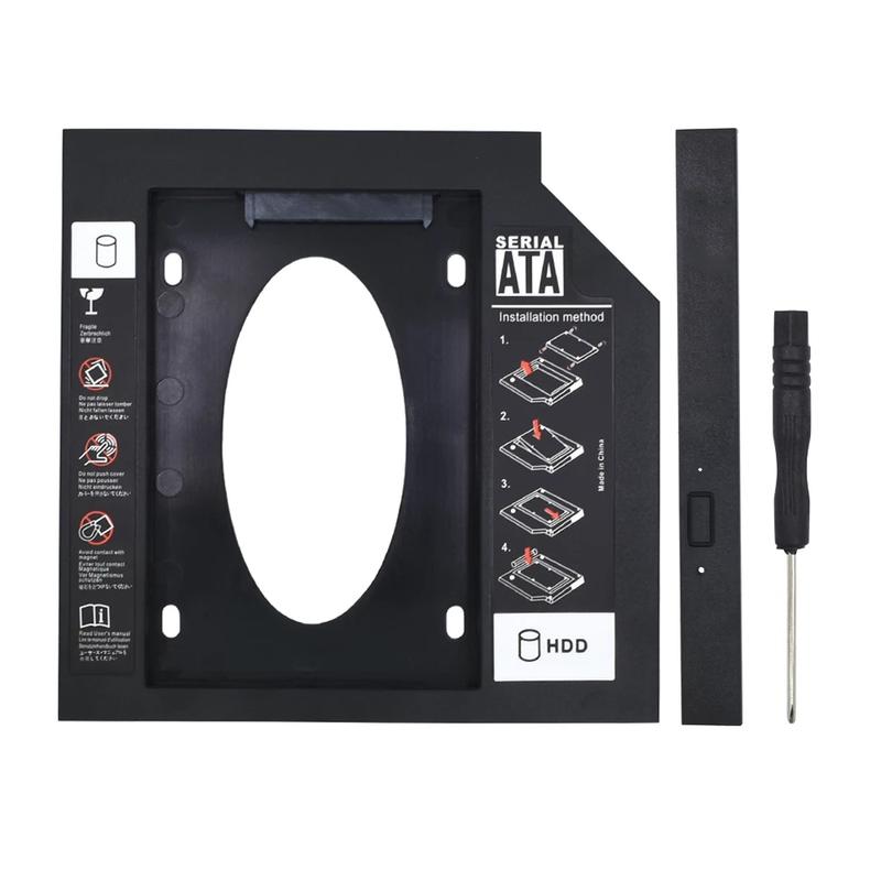 SSD HDD Caddy Slim Tipis 9.5mm & 12.7mm SATA DVD Slot Hardisk Plastik ...