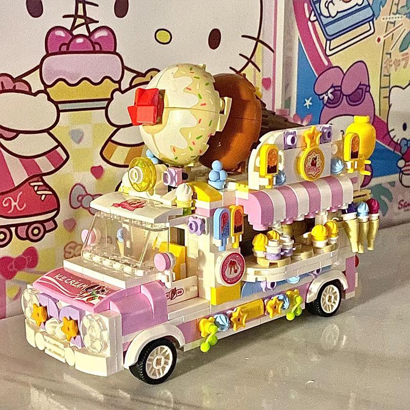 Plastic Blocks Ice Cream Car Building Bricks Drink Shop Hamburger ...
