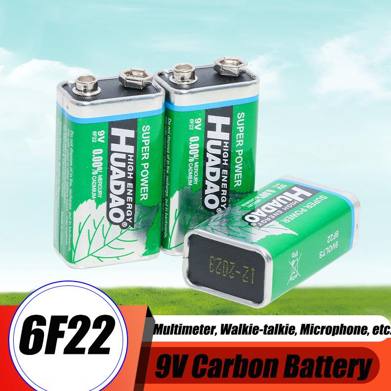 9V Carbon Battery 6F22 Square Dry Cell Suitable For Multimeter ...