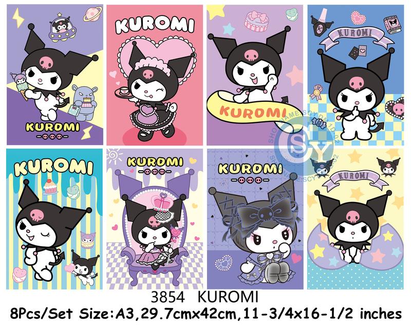 Kuromi Poster A3 Size 8Pcs\set Decor Wall - TikTok Shop Philippines