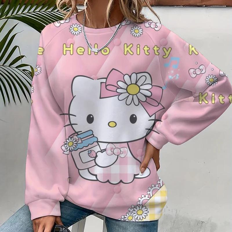 Baju Sweat Bercetak Hello Kitty, untuk Wanita, Sanrio, Hoodi - TikTok ...