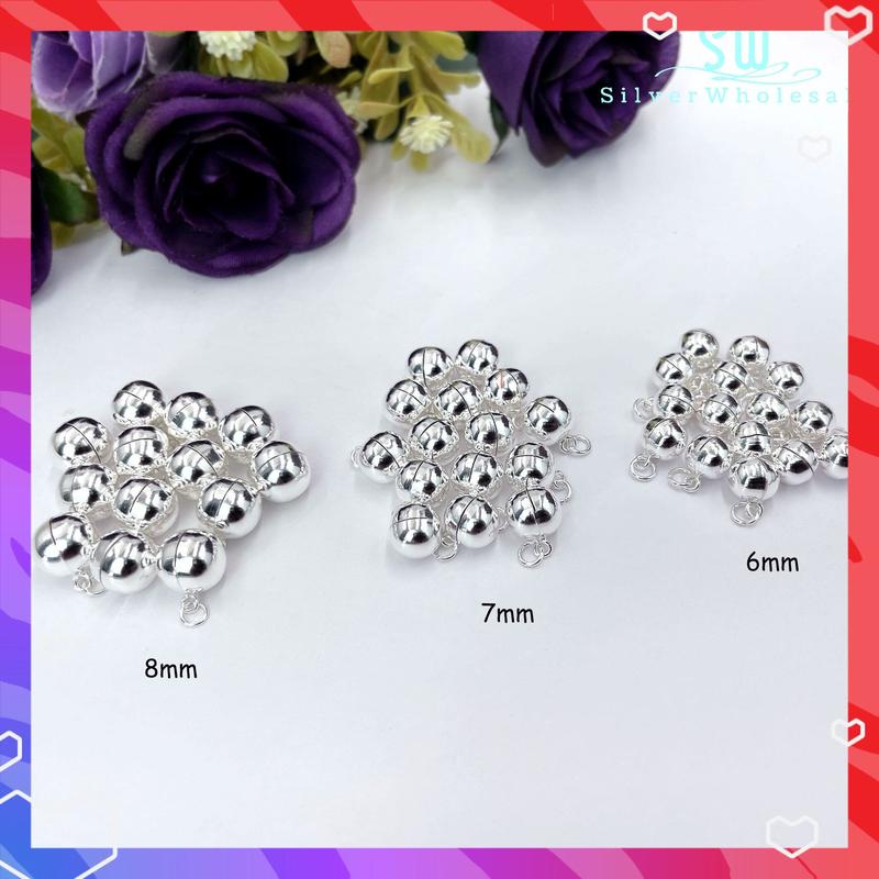 Loceng Perak, 6mm / 7mm / 8mm, Loceng Kecil, Loceng Mini, Gelang ...