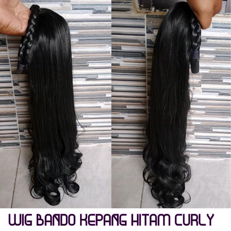Wig Bando Kepang Rambut Panjang Curly Ikal Bergelombang Warn - Shop ...