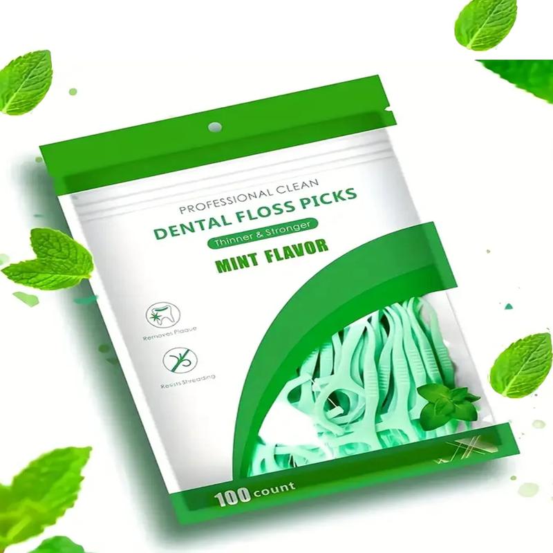 Practical Sleek and Smooth 100pcs Mint Flavor Dental Floss Sturdy ...