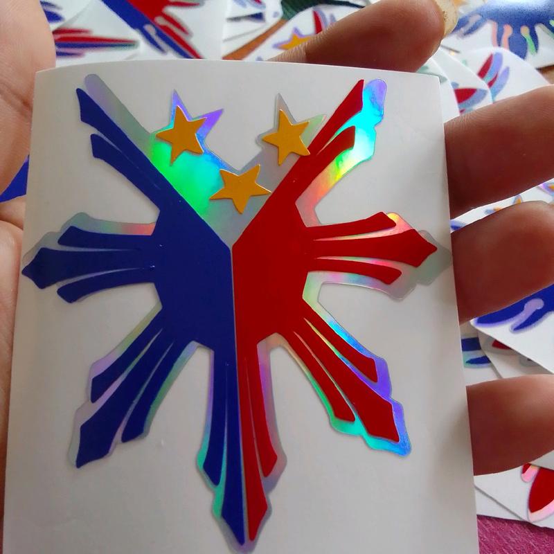 PHILIPPINE FLAG CUT OUT STICKERS REFLECTOR MOTOR STICKERS HOLOGRAM ...