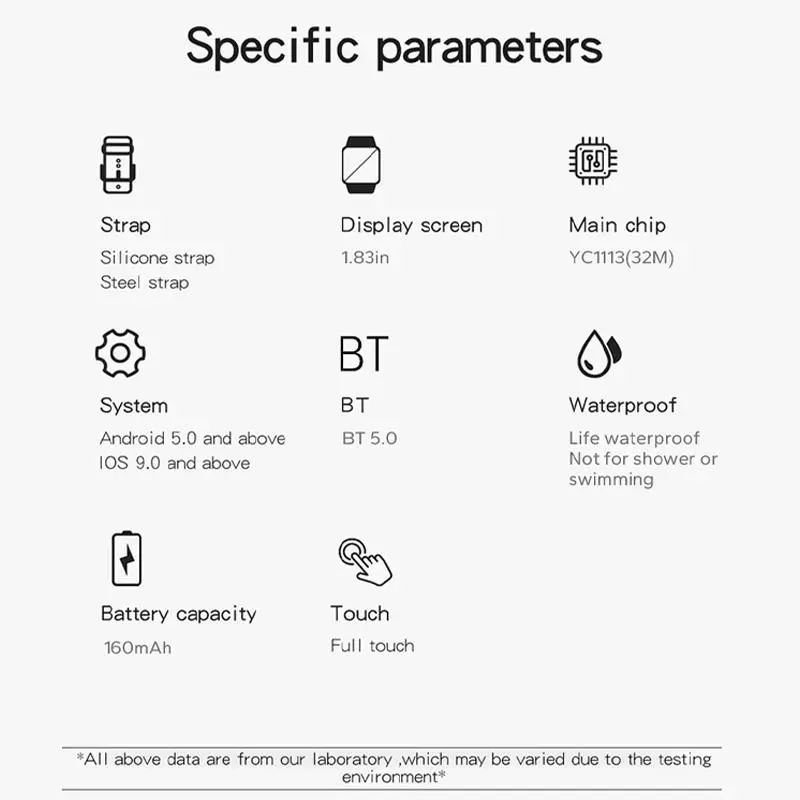 1pc Smart Watch Complimentary Strap, 1.83'' Inch, Counting Calories ...