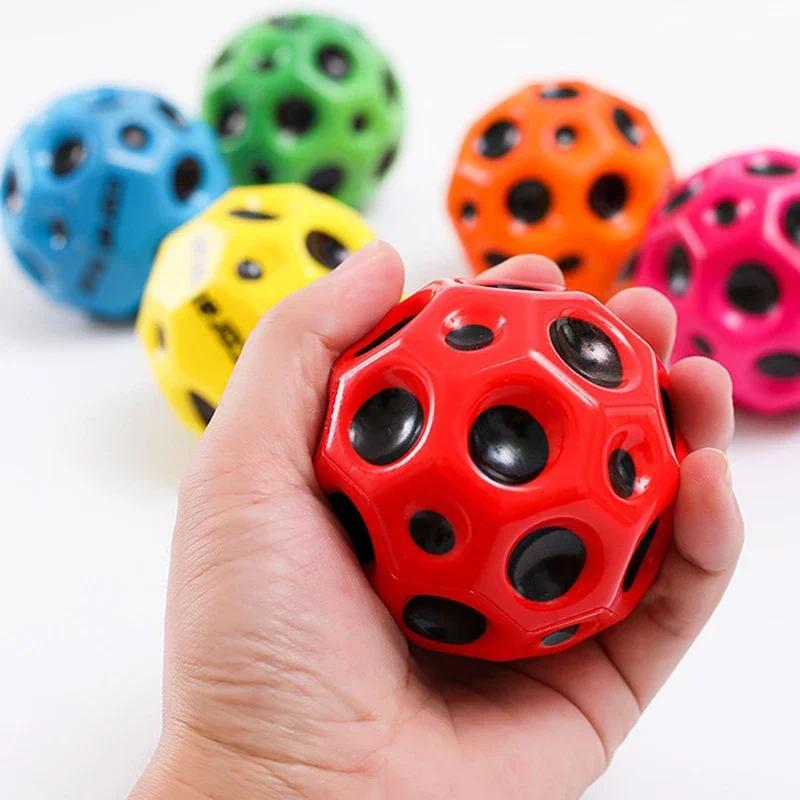 High Resilience Hole Ball Soft Bouncy Ball Anti-fall Moon Shape ...