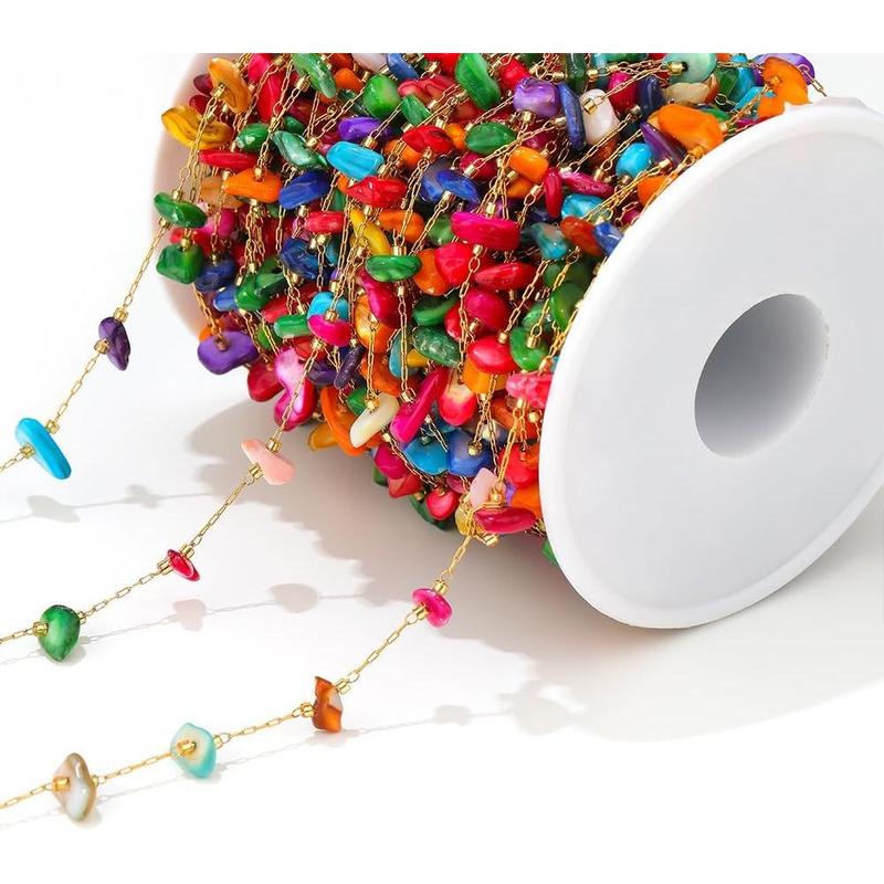 1 m 1mm Colorful Beaded Crystal Chain Permanent Jewelry kit Chains for ...