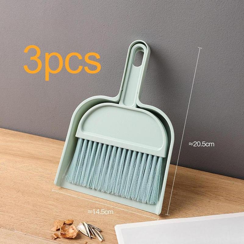 3x Small Broom and Dustpan Sets Desktop Keyboard Sweep Broom Sets with ...