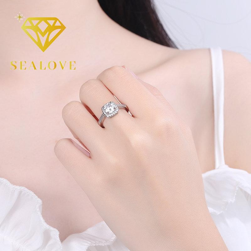 SEALOVE Cincin Steel Stainless Jewelry Adjustable Rings Persegi ...