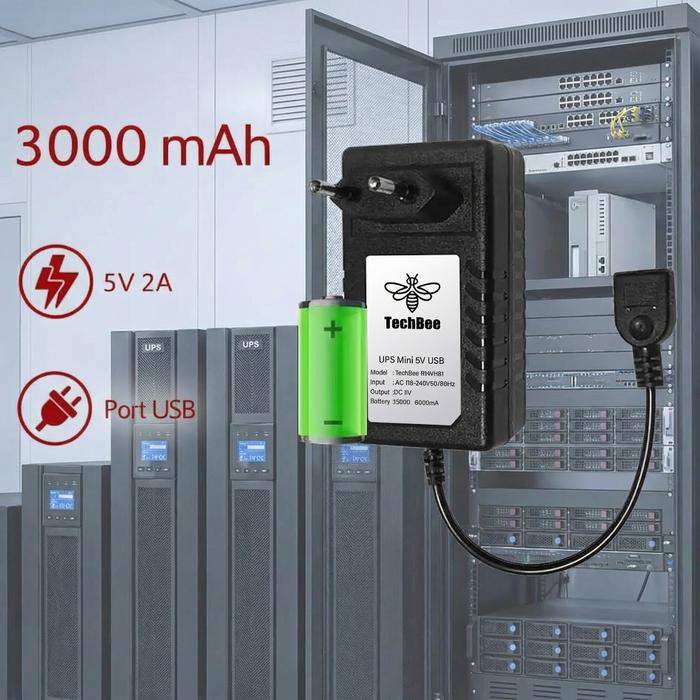 Promo UPS Mini USB 5V 2A Adaptor Power CCTV 6600mAh Mini UPS Untuk IP Camera System Cadangan ...