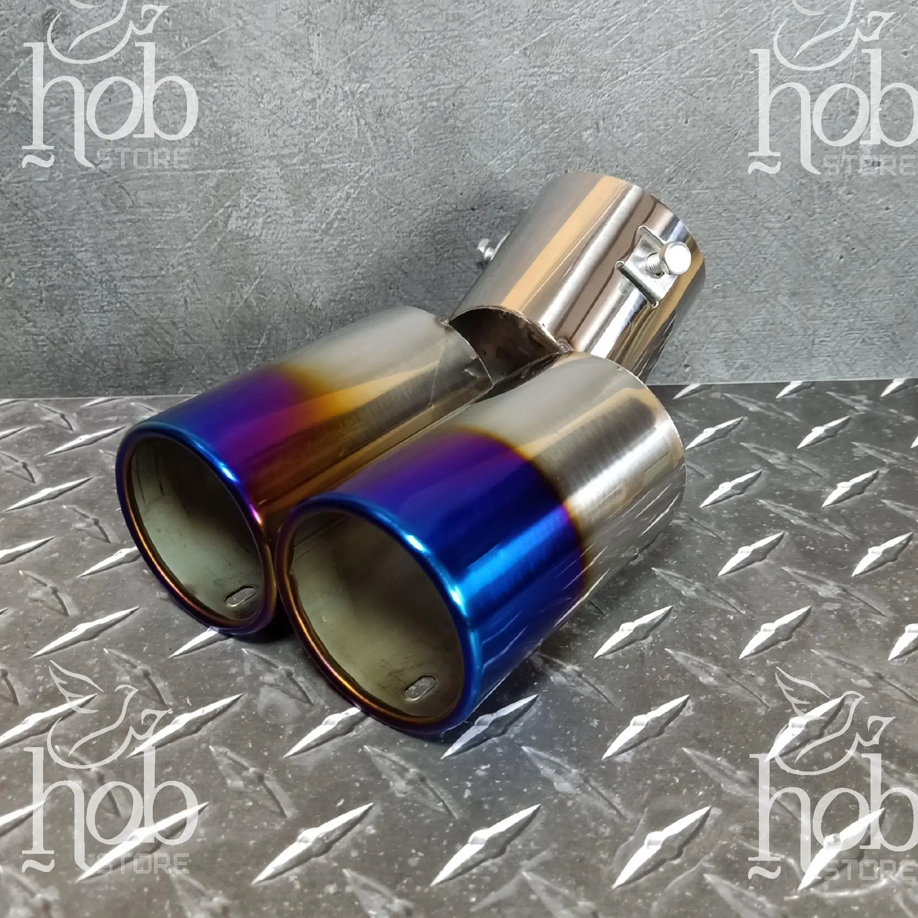 Muffler Double Ujung Knalpot Mobil 2 Lubang Bundar Racing Car - Shop ...