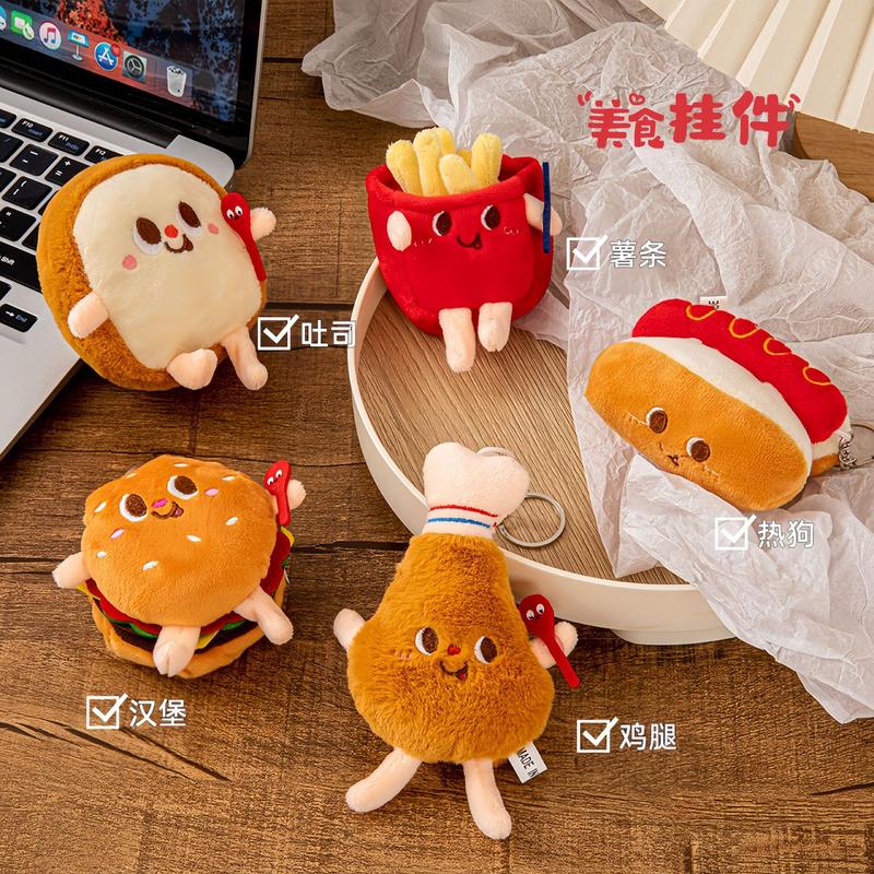 Rantai Kunci Mewah, Rekaan Burger Kentang Goreng Comel dan Kreatif ...