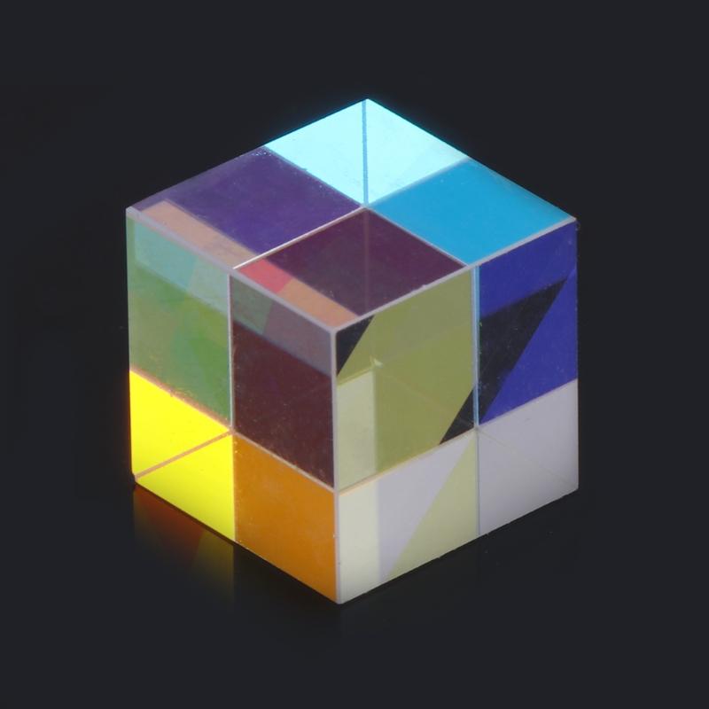 Color Cube Crystal Glass Cube RGB Dispersion Prism Multi-Color Toys and ...