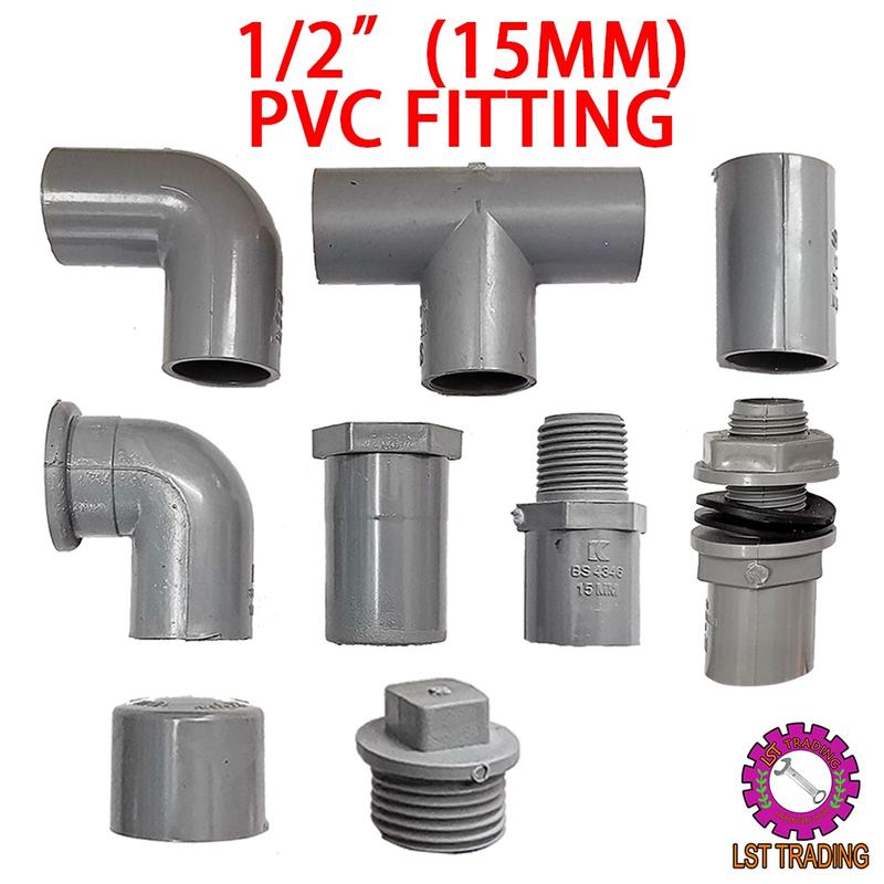 [READY STOCKS] PVC FITTING 15MM (1/2")/ PVC ELBOW/ PVC TEE/ PVC ...