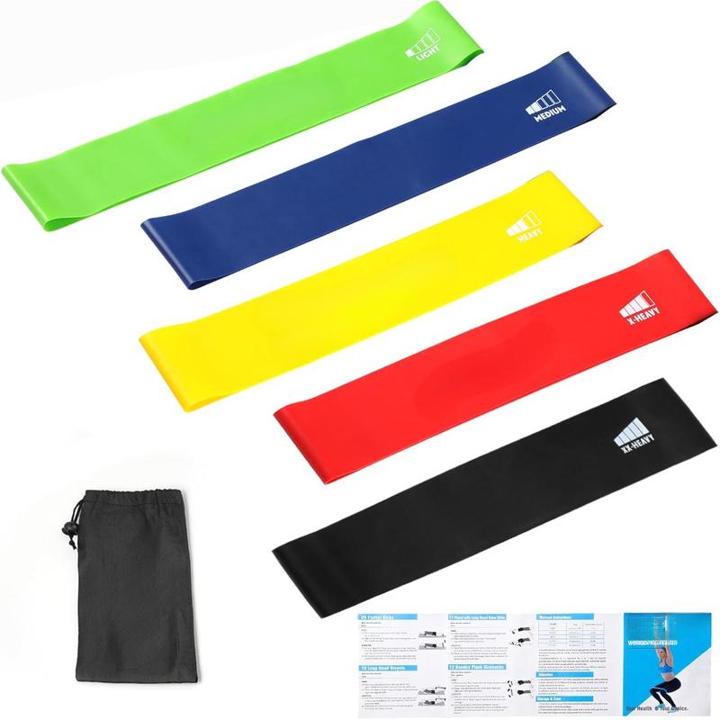 5-Piece Exercise Loop Bands Set - Resistance Bands for Full-Body ...