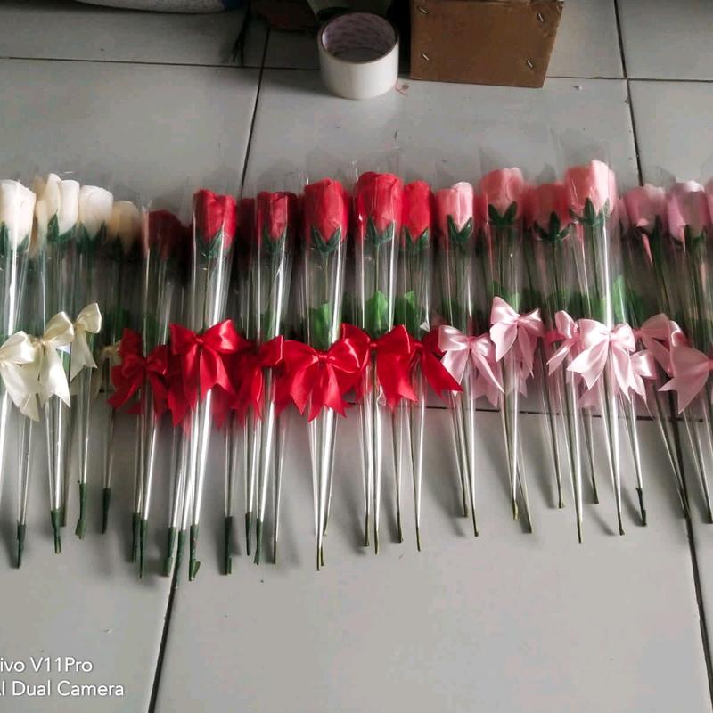 buket bunga mawar satu tangkai bunga plastik single buket Dekorasi ...