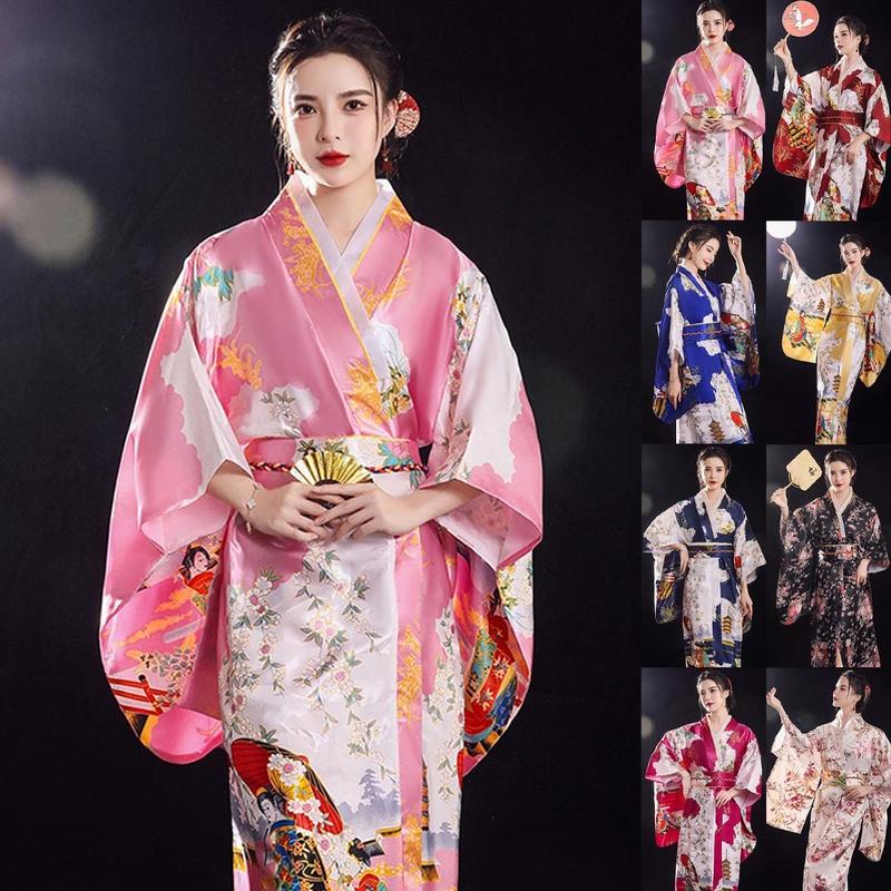 Kimono, untuk Wanita, Gaya Yukata Bunga, Baju Tidur Pengantin, - TikTok ...
