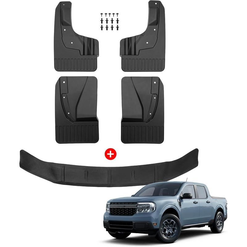 Mud Flaps Bundle with 2022-2025 Ford Maverick Hood Protector Mud Guards ...