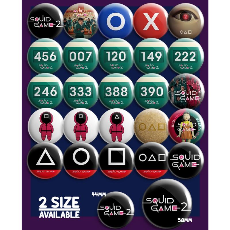 Button Badge Squid Game Size 44mm / 58mm - TikTok Shop Malaysia