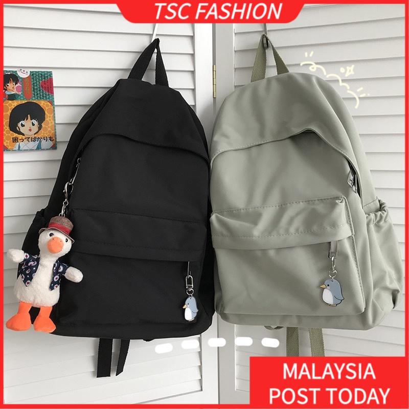 Beg Sekolah Warna Pepejal, Gaya Ins Jepun, Perempuan, Gaya Harajuku ...