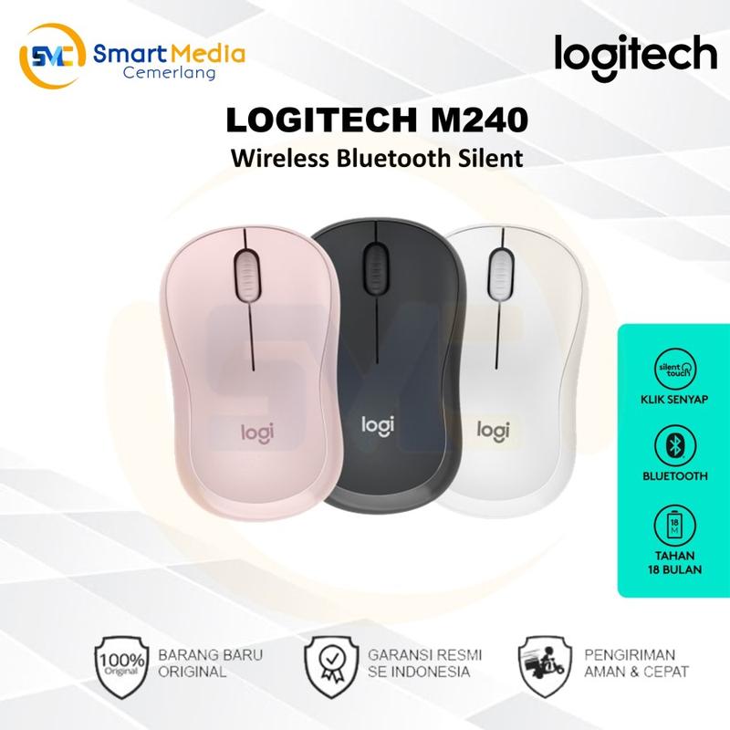 Logitech M240 Mouse Wireless Bluetooth Silent Click - Shop | Tokopedia