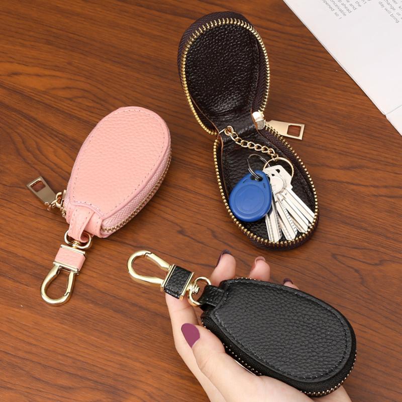 Car Key Bag Holder Leather Men Women Keychain Bag Organizer Car ...