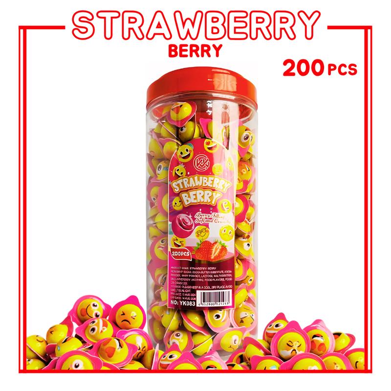 Strawberry Berry Round Cute Various Emotes / Emoji Design Soft - TikTok ...