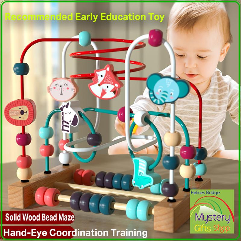 Bead Maze Roller Coaster Wooden Beads Abacus Circle Educational ...