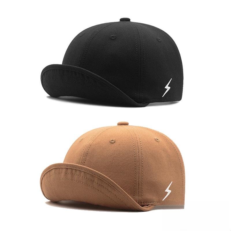 Canvas vintage short brim baseball cap men women flip brim cap - TikTok ...