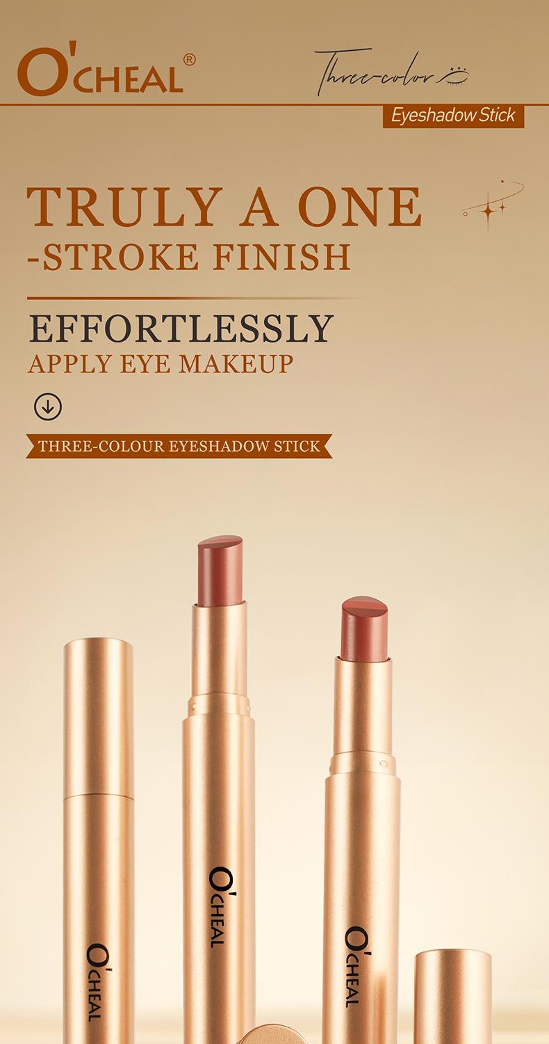O'CHEAL 3-in-1 Eyeshadow Stick Pearl Shimmer Gradient Long Lasting Easy ...