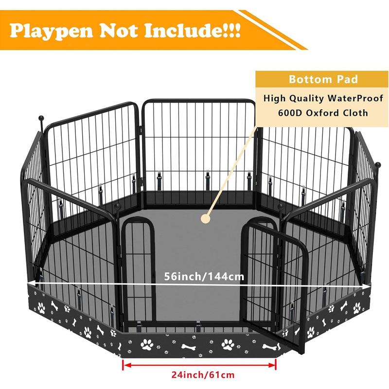 Dog Playpen Bottom Pad Fits for 24 Inch 8 Panels Metal Exercise ...