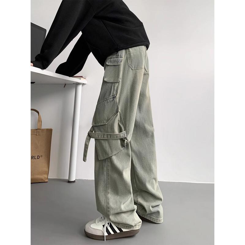 Seluar Jeans Kargo Poket Besar, Gaya Amerika, Untuk Lelaki, Rekaan ...