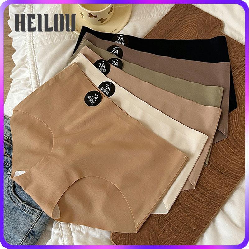 7A Antibacterial Ice Silk Seamless Panties Mid Waist Woman Briefs ...