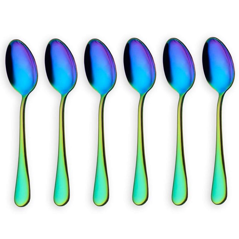 Rainbow color TeaSpoons Coffee Spoon Mini Cake Spoon Stainless - TikTok ...