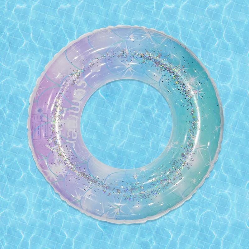 1pc Thickened PVC Inflatable Swimming Circle Sequin Starry Sky - TikTok ...